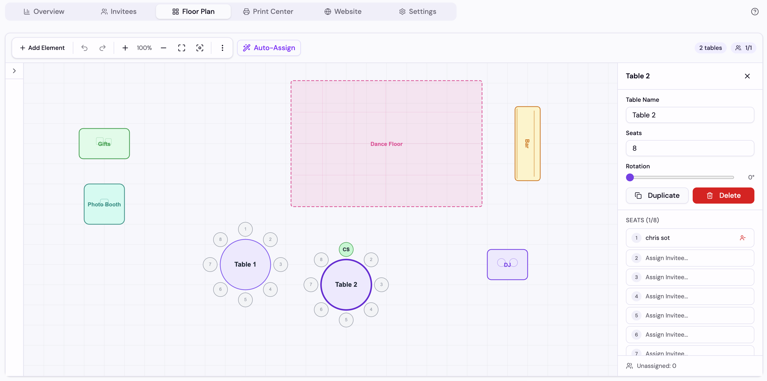 Stellar Moments — Free Wedding Seating Chart Tool